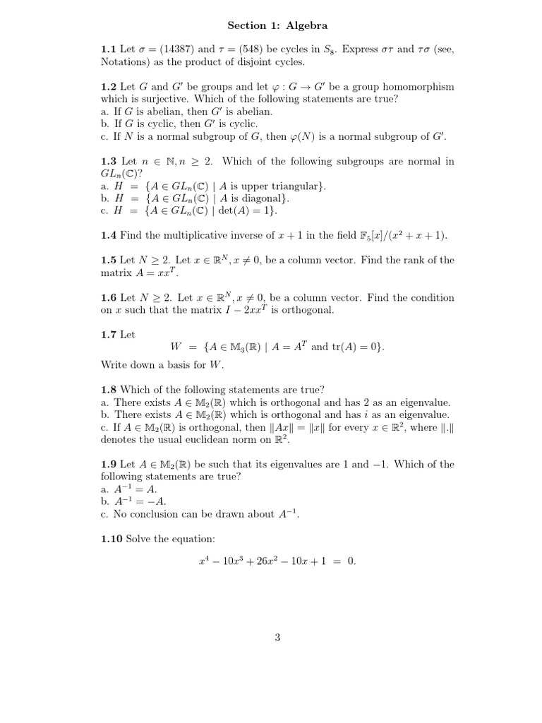 Final Paper | PDF | Matrix (Mathematics) | Group (Mathematics)