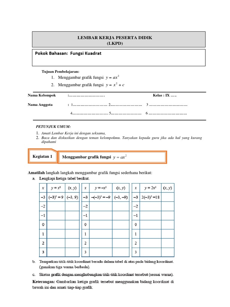 Lembar Kerja Peserta Didik | PDF