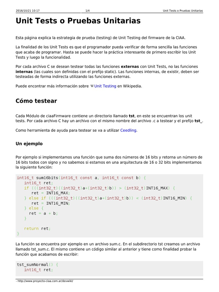 Unit Tests o Pruebas Unitarias | PDF | Programación de computadoras ...