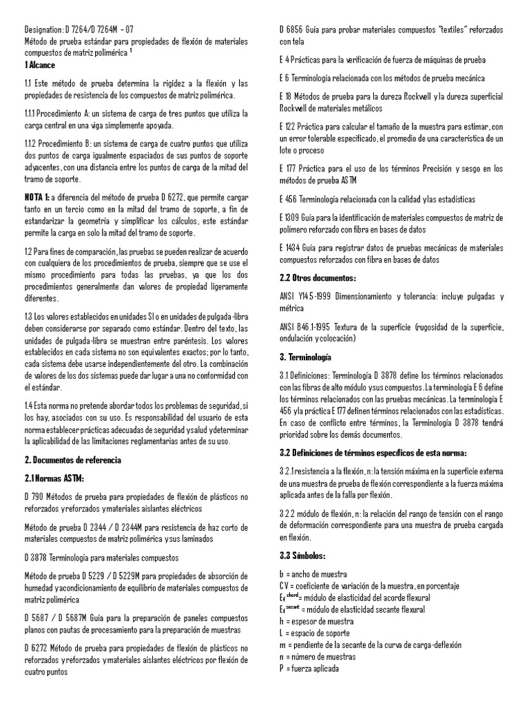 Propiedades de Flexión ASTM D7264 | PDF | Doblar | Resistencia de ...