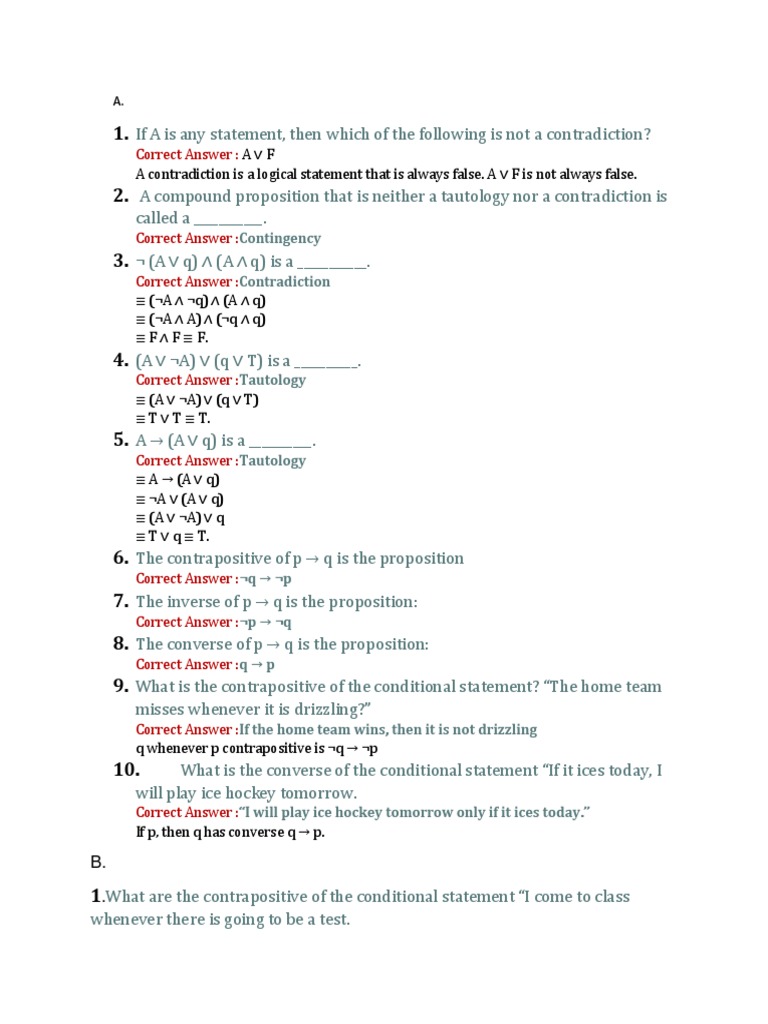 Correct Answer:: Contingency Contradiction | Download Free PDF ...