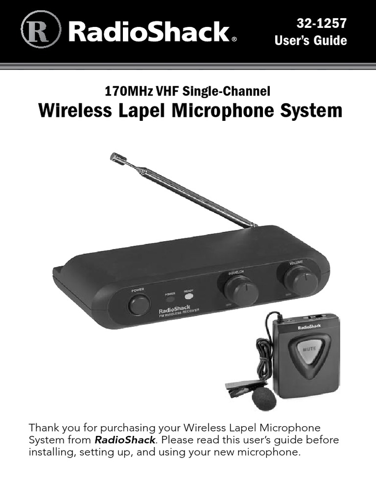 Wireless Lapel Radio Shack | PDF | Electromagnetic Interference ...