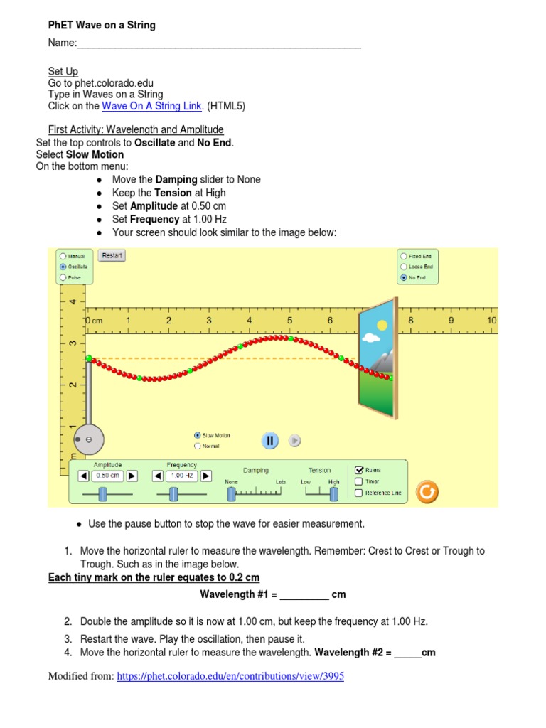 Wave-On-A-String-Phet Reg | PDF | Wavelength | Waves
