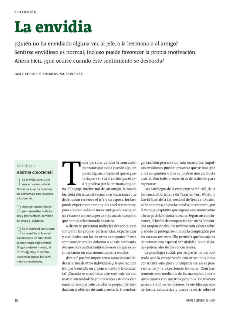 La Envidia | PDF | Envidia | Mente