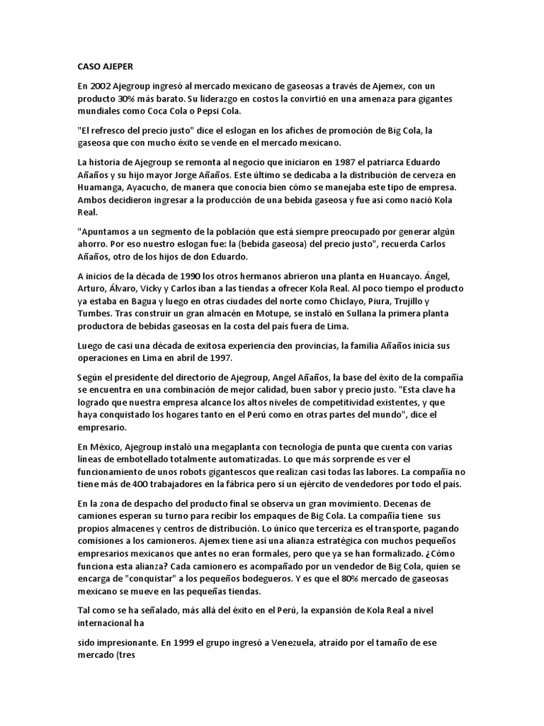 Ajeper Caso | PDF | Bebidas | Business