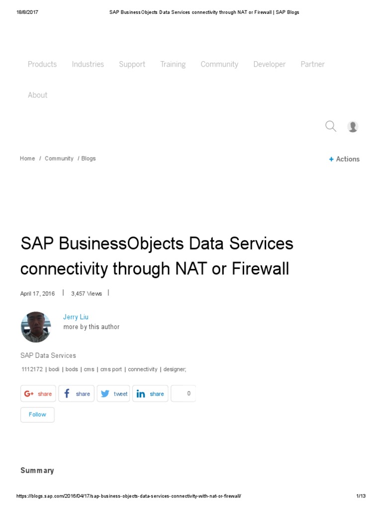 Sap Bobj | PDF | Port (Computer Networking) | Server (Computing)