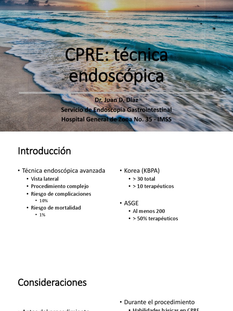 CPRE Tecnica Endoscopica | PDF | Páncreas | Hígado