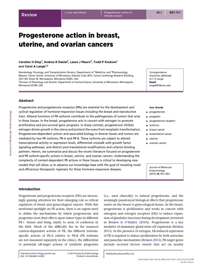 Breast Cancer Paper | PDF | Cell Signaling | Progesterone