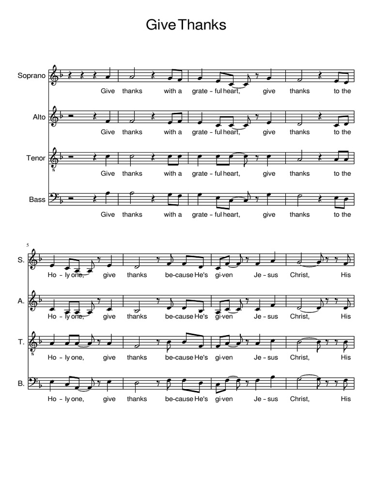 Give Thanks | PDF | Choral Music | Choral Compositions