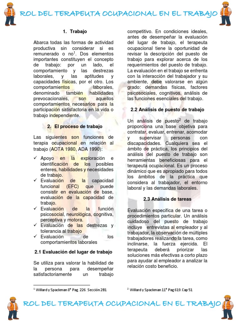 Escrito de Terapia Ocupacional | PDF | Terapia ocupacional | Evaluación