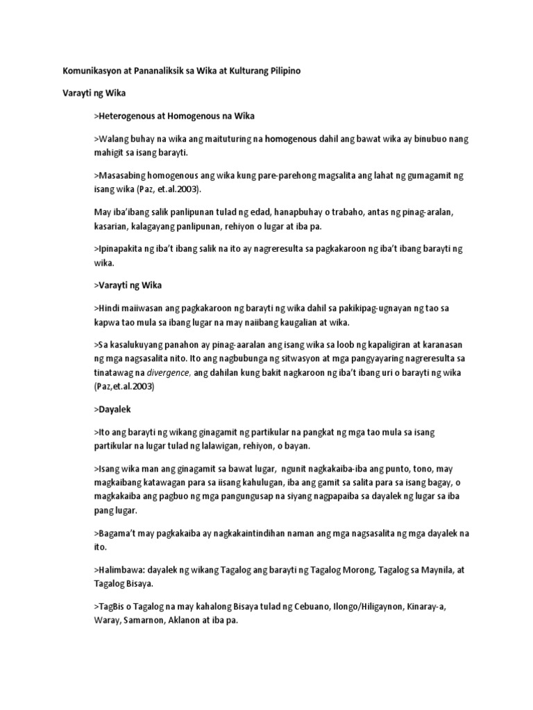 Filipino Summary | PDF