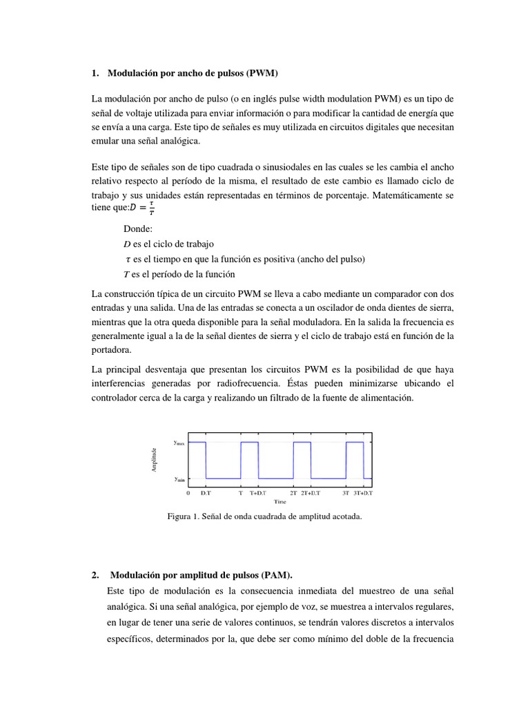 Modulación Por Ancho de Pulsos | PDF | Electrónica | Ingeniería en ...