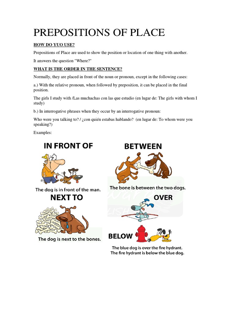 Prepositions of Place | PDF | Language Arts & Discipline