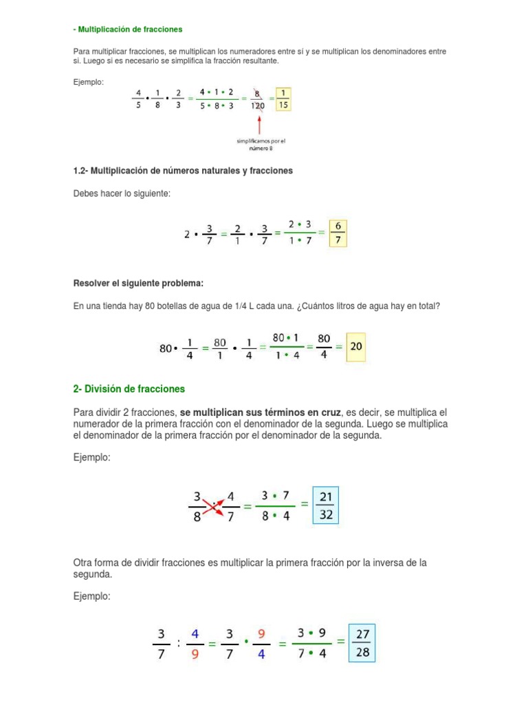 Multiplicación de Fracciones | PDF