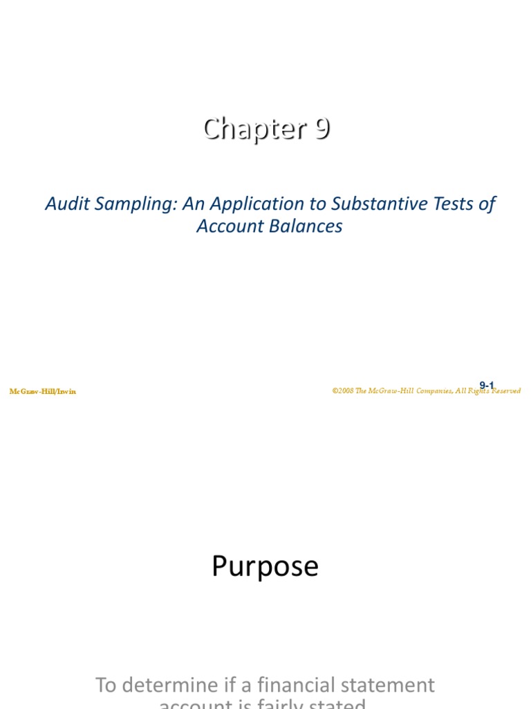 Audit Sampling: An Application To Substantive Tests of Account Balances ...