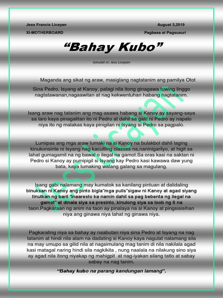Buod Sa Pilipino | PDF