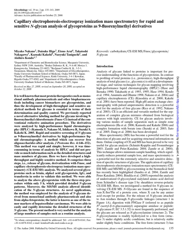 Capillary Electro Glycans | PDF | Polyacrylamide Gel Electrophoresis ...