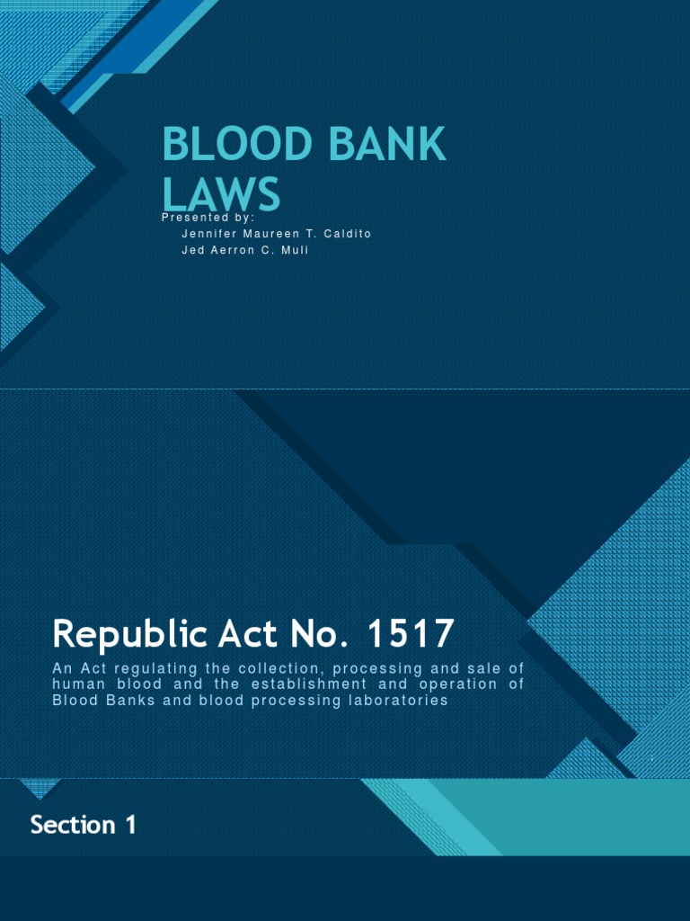 BB Laws | PDF | Blood Donation | Blood Transfusion