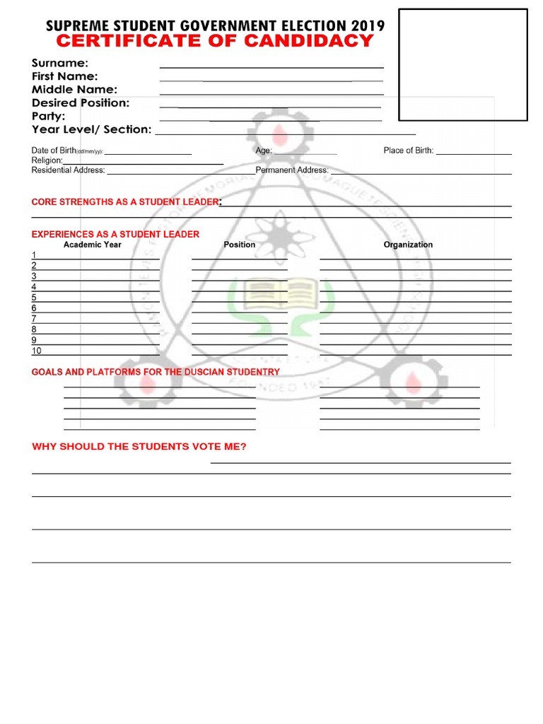 RTPM Certificate of Candidacy | PDF | Politics