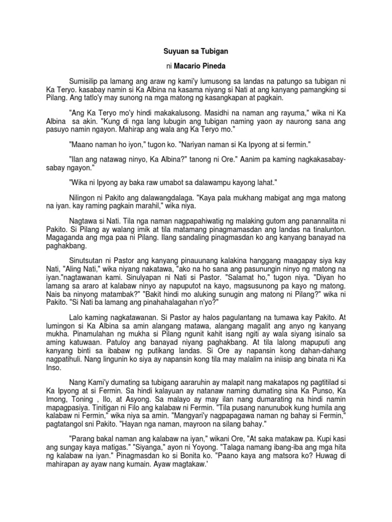 Suyuan Sa Tubigan | PDF