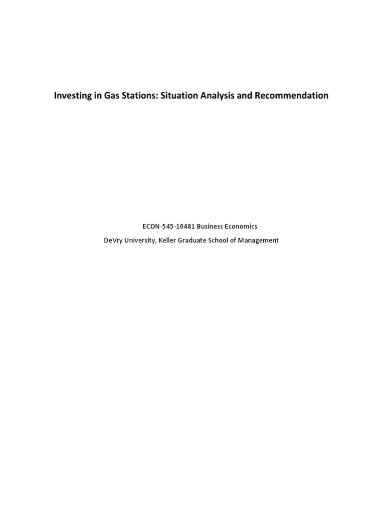 Investing in Gas Stations: Situation Analysis and Recommendation | PDF ...