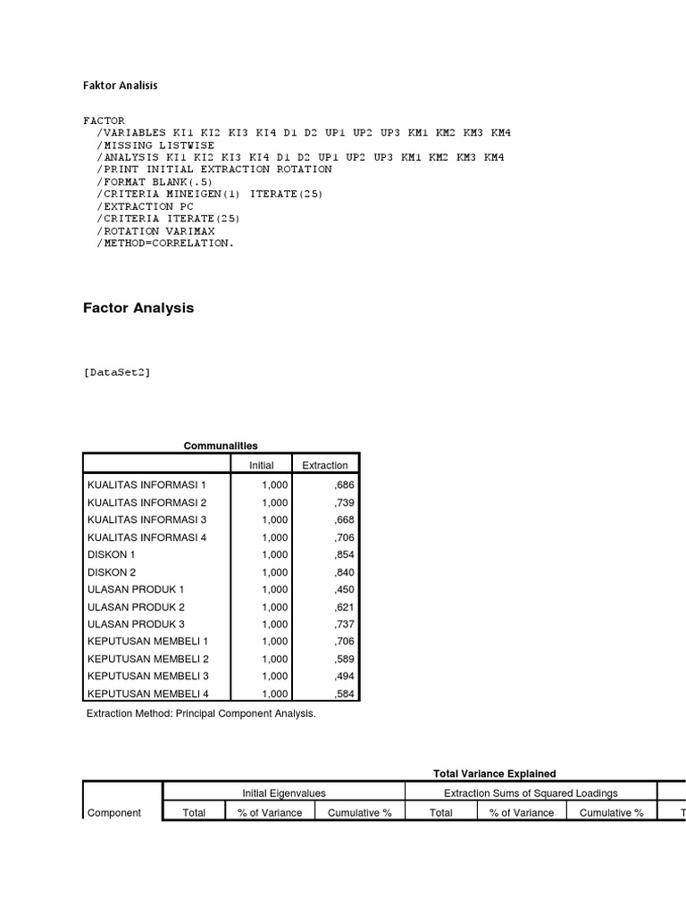Factor Analysis: Faktor Analisis | PDF | Errors And Residuals | Dependent And Independent Variables
