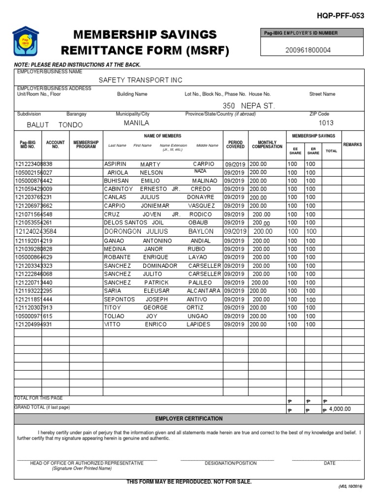 Pag-Ibig Prem (New Form) | PDF | Remittance | Employment