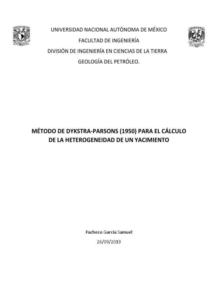 Dykstra Parsons | PDF | Geología | Desviación Estándar