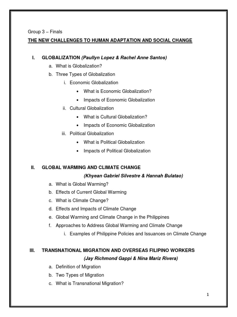 Navigating Global Challenges: An Analysis of Globalization, Climate ...