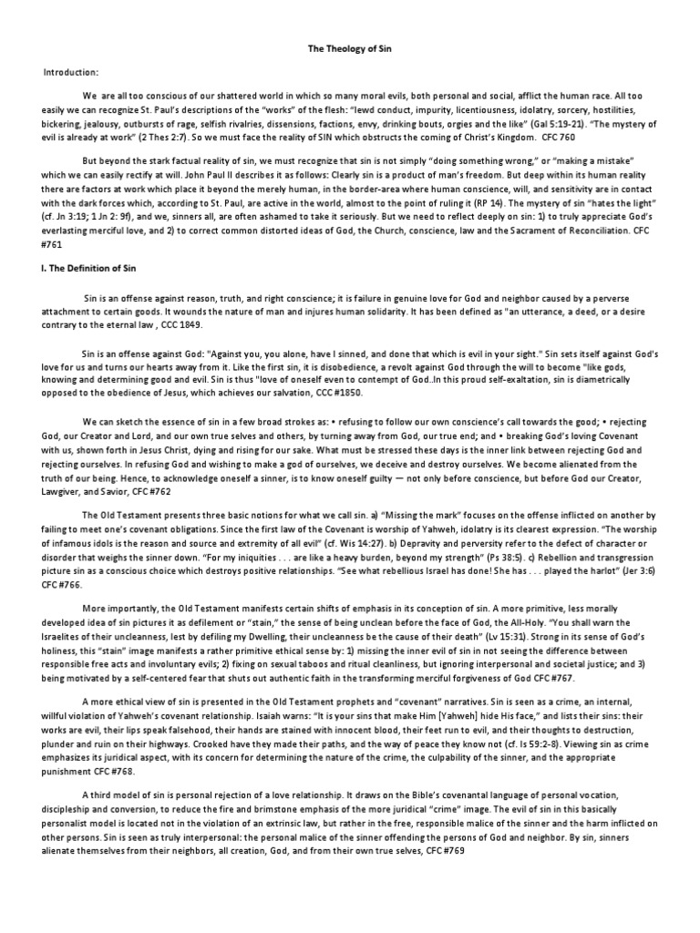 The Theology of Sin | PDF | Seven Deadly Sins | Christianity