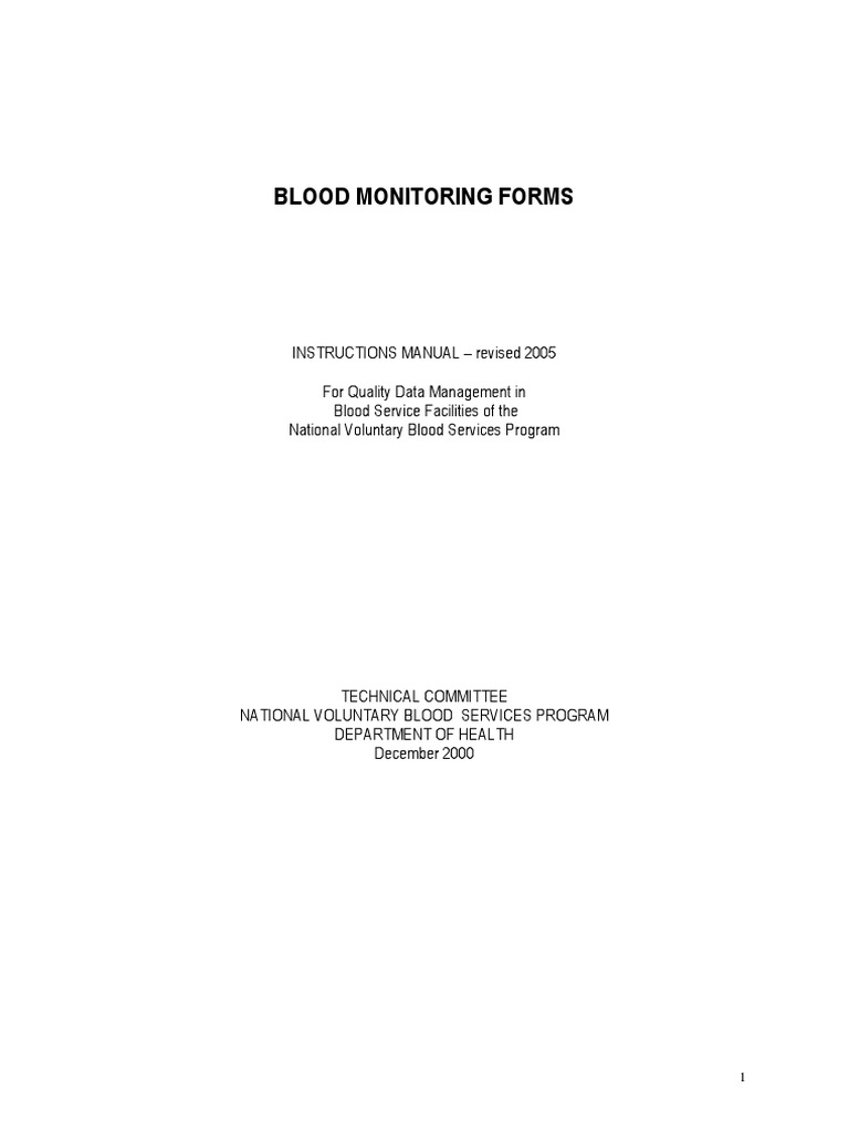 BM Forms Instructional Revised2005 | PDF | Blood Donation | Blood ...