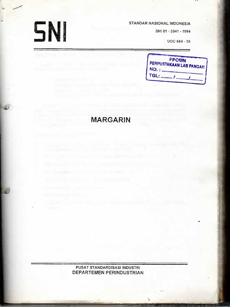 SNI 3541-1994 Margarin | PDF