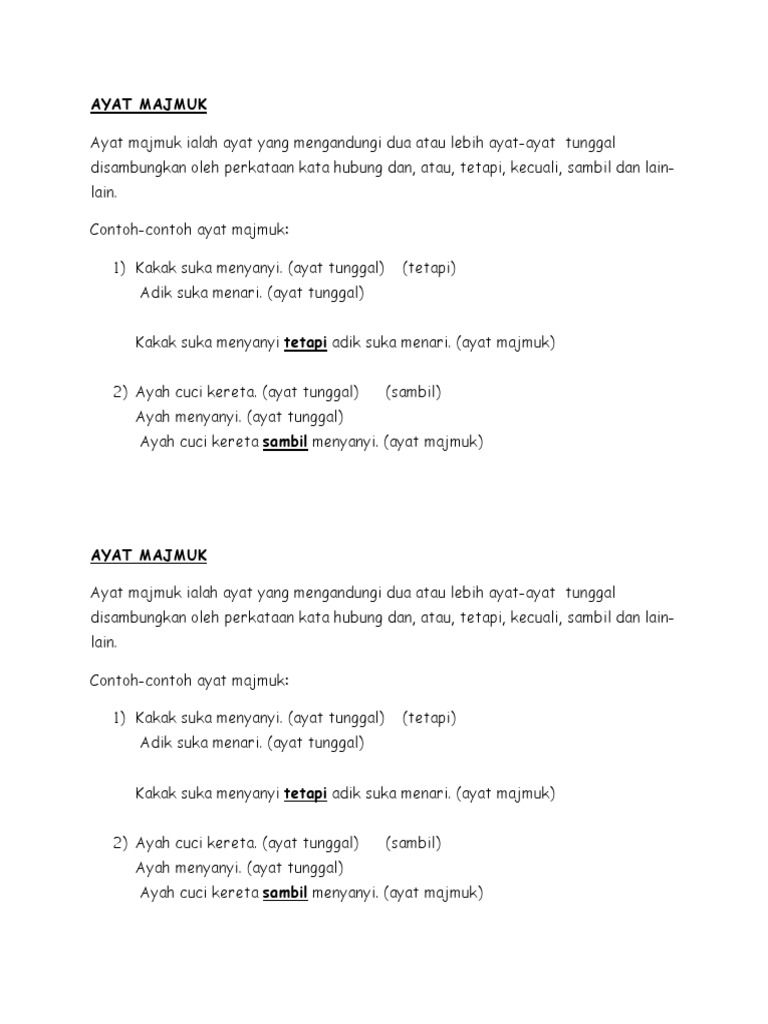 Ayat Majmuk | PDF