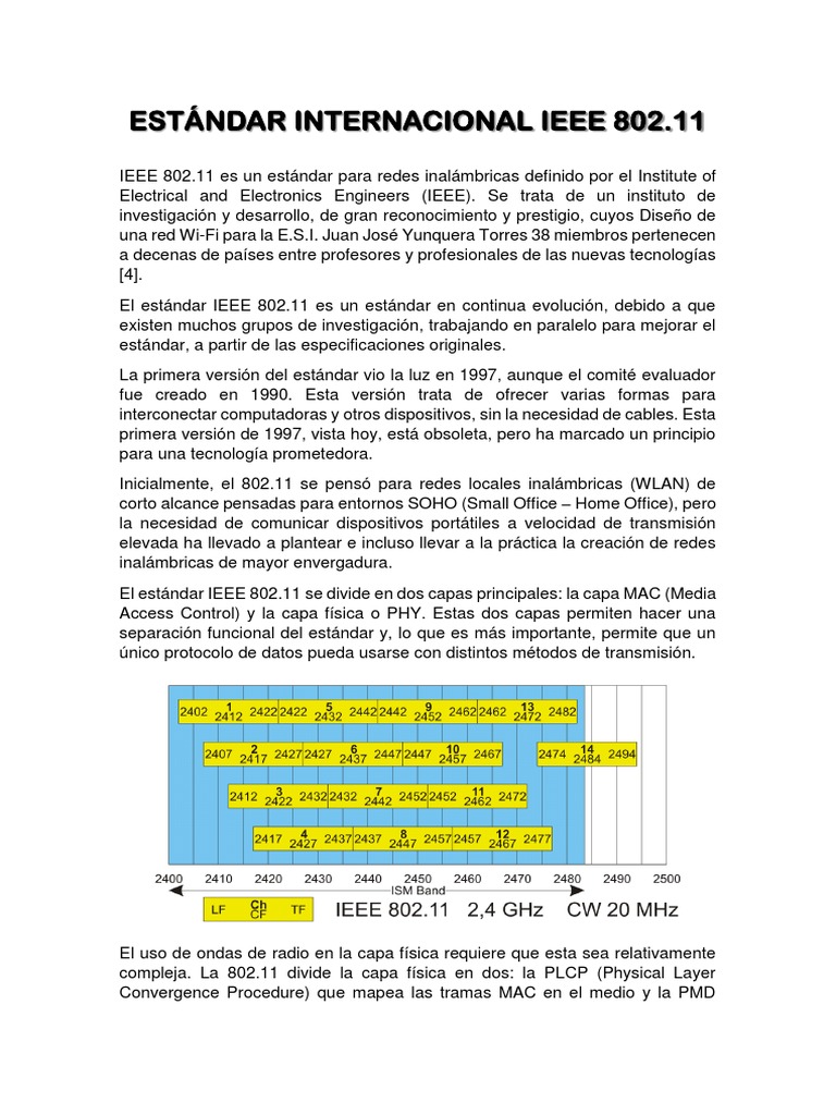 Estándar Internacional Ieee 802.11 y 16 | PDF | Ieee 802.11 | Wi Max
