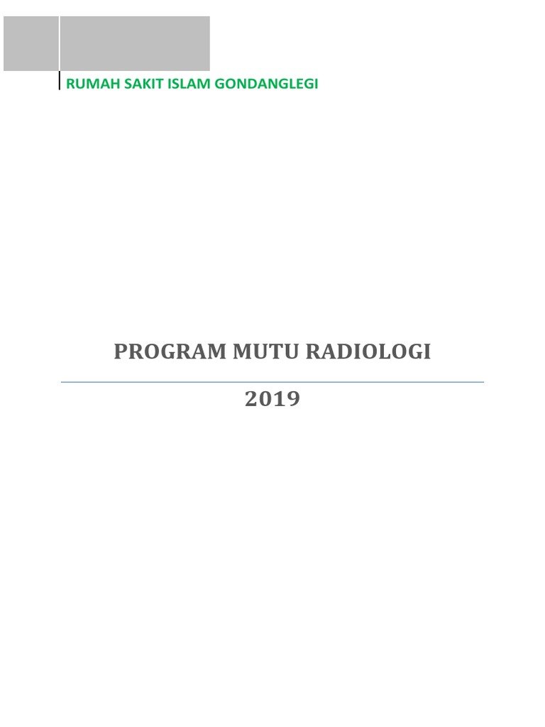 Program Mutu Radiologi | PDF | Sains & Matematika | Teknologi & Rekayasa