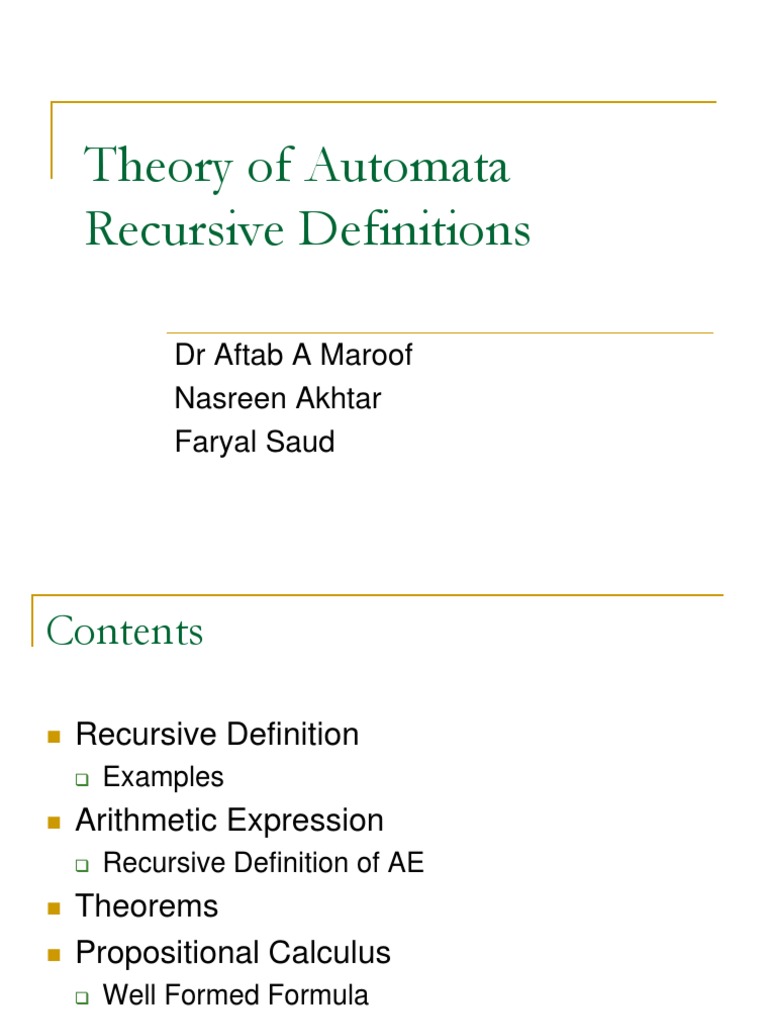 Lecture 03 Recursive Definitions 1 | PDF | Mathematical Proof | Theorem