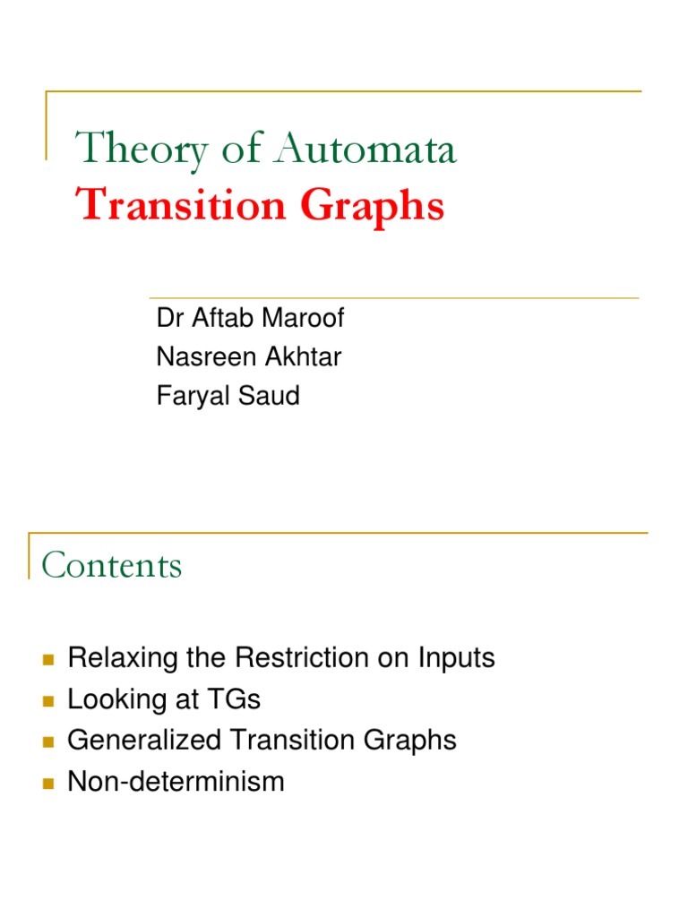 Theory of Automata: Transition Graphs | PDF | Formalism (Deductive ...