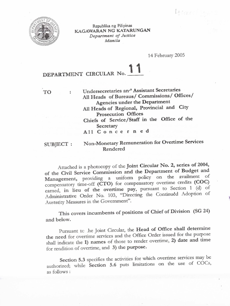 Certificate of Overtime Credit | PDF