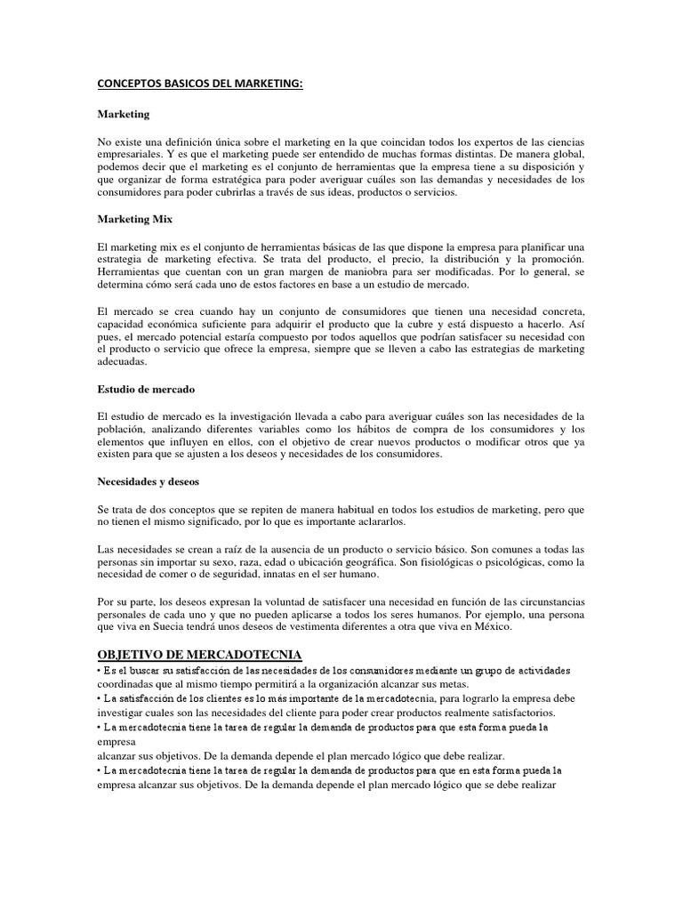 Conceptos Basicos Del Marketing Tema 1 Iind | PDF | Producto (Negocio) | Marketing