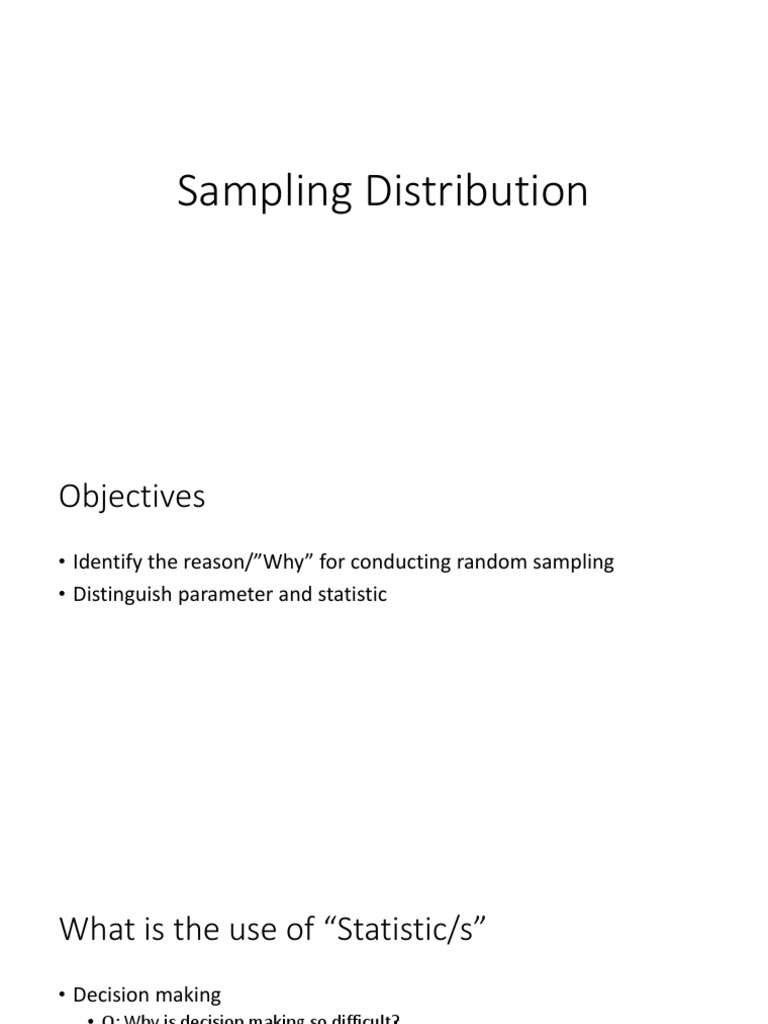 Sampling Distribution | PDF | Standard Deviation | Mean
