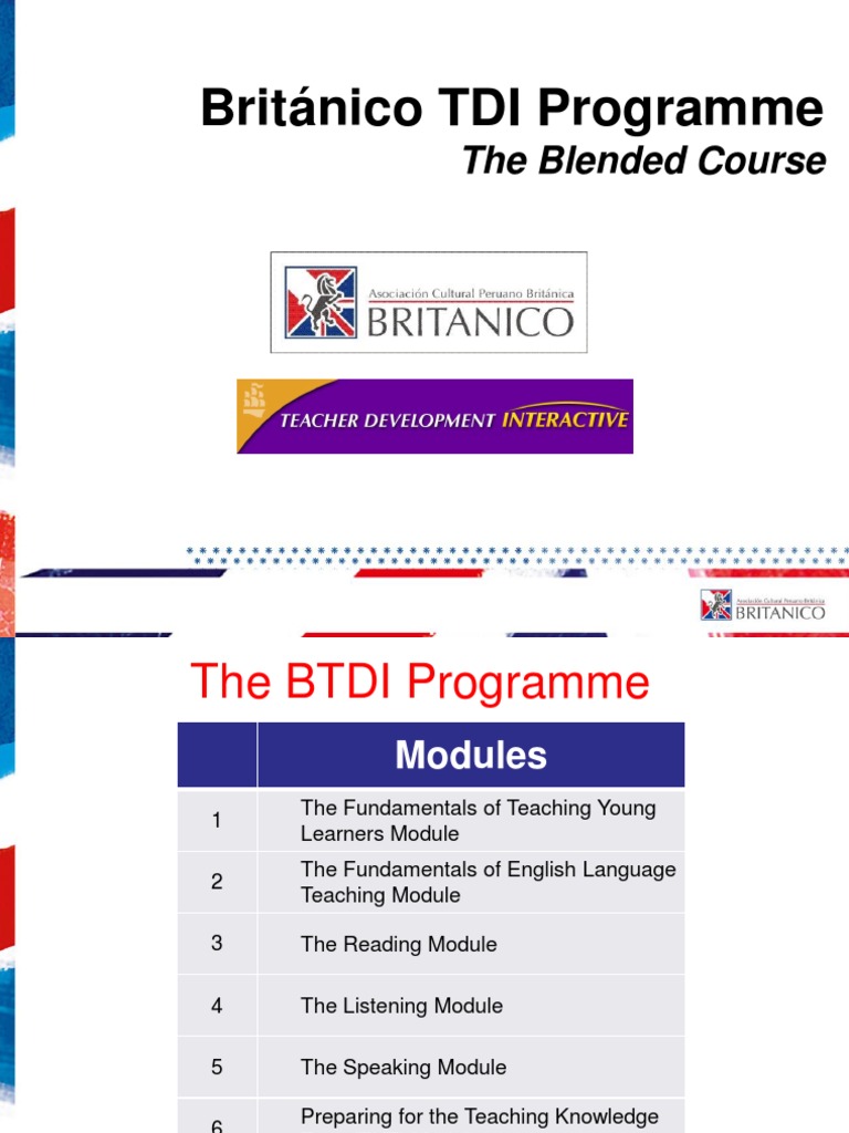 Británico TDI Programme: The Blended Course | PDF | Lesson Plan | Learning