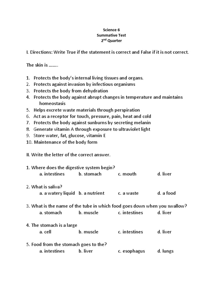 Grade 6 Science Quiz | PDF