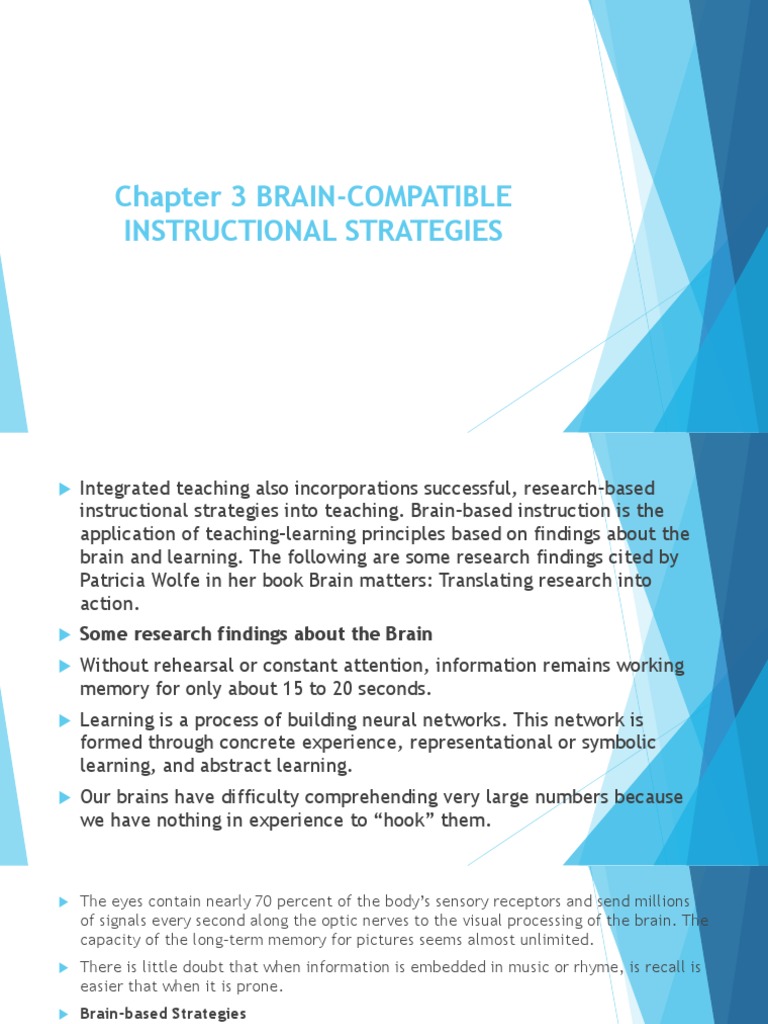 11.chapter 3 Brain-Compatible Instructional Strategies | PDF | Memory | Brain