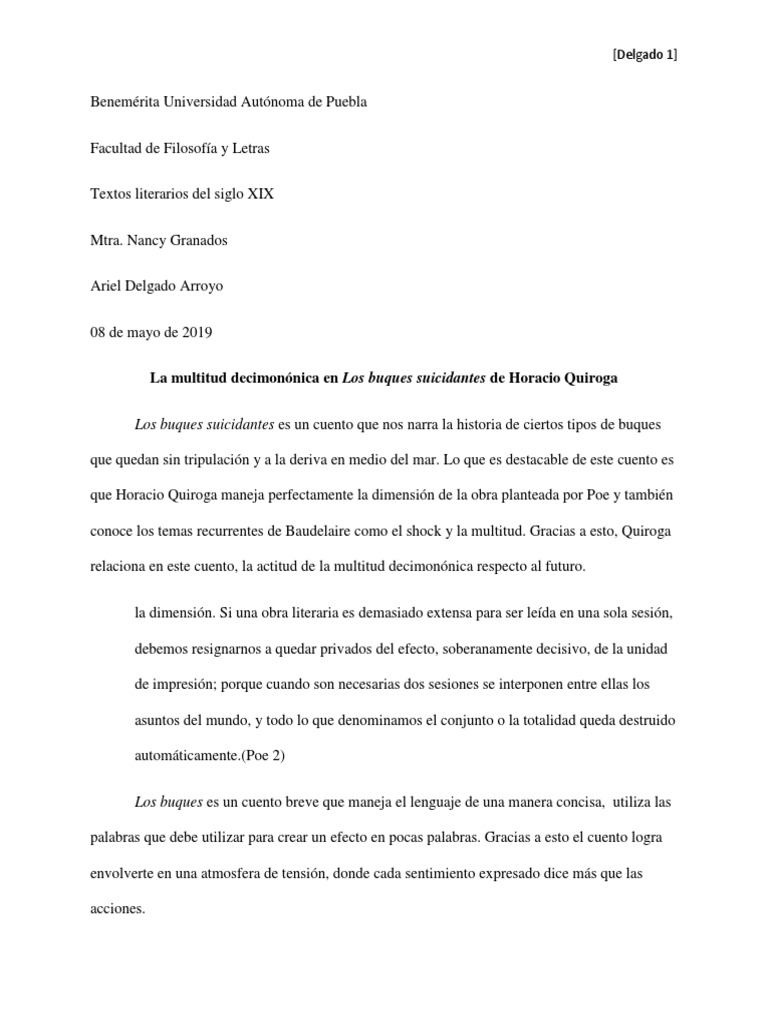 La Multitud Desimononica en Los Buques Suicidantes de Horacio Quiroga ... La Multitud Desimononica en Los Buques Suicidantes de Horacio Quiroga ...