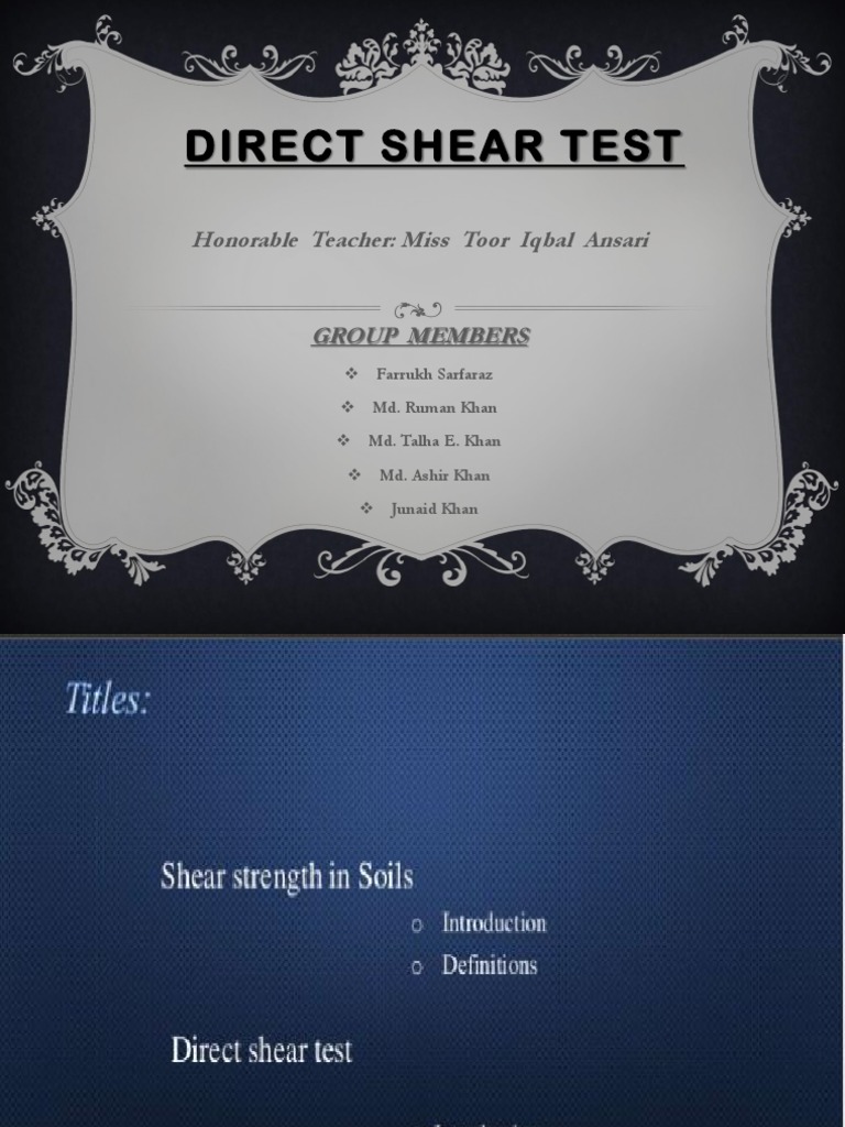 Direct Shear Test | PDF