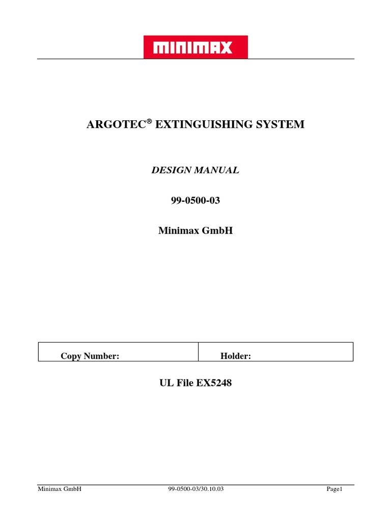 Argotec Extinguishing System: Design Manual | PDF | Fires | Oxygen