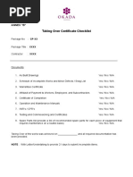 Taking Over Certificate Format | PDF
