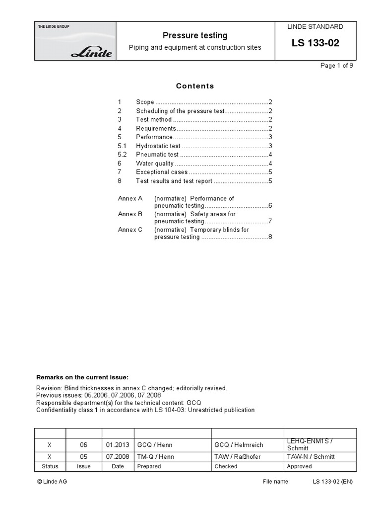 Hydrotest Blind PDF | PDF | Stainless Steel | Pressure