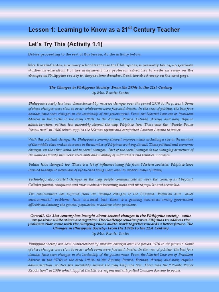 Module 1 Activities | PDF | Schools | Learning