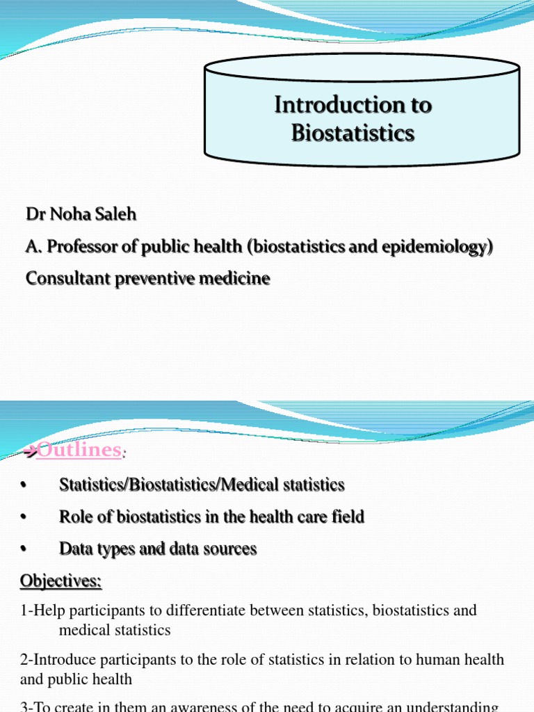 Introduction To Biostatistics1 | PDF | Biostatistics | Level Of Measurement